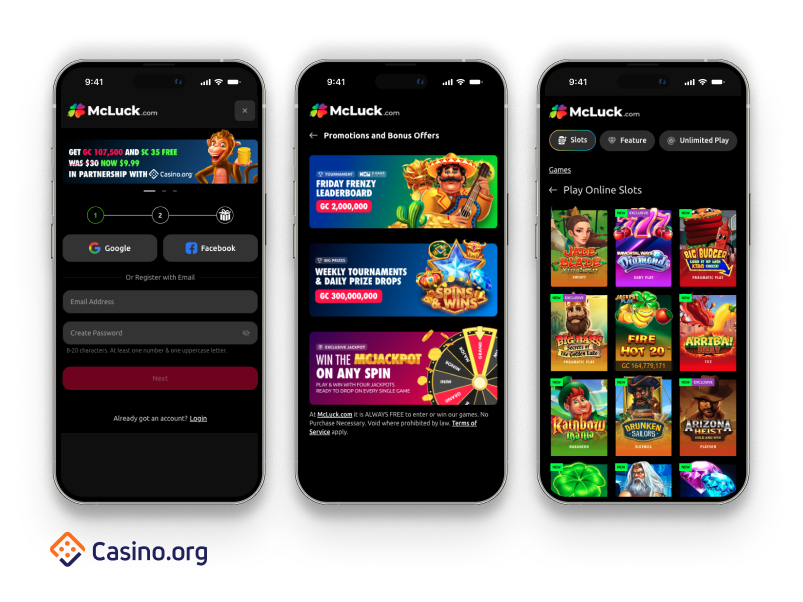 McLuck Promo Code:'CORGBONUS' for 107,500 GC + Free 35 SC