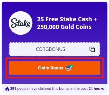 Stake.us Promo Code - ‘CORGBONUS’ for $25 SC + 250K GC
