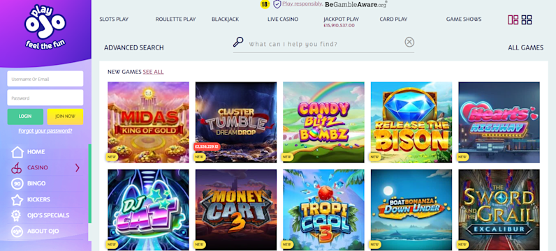 PlayOJO Casino UK Review - 80 Wager Free Spins 🏆