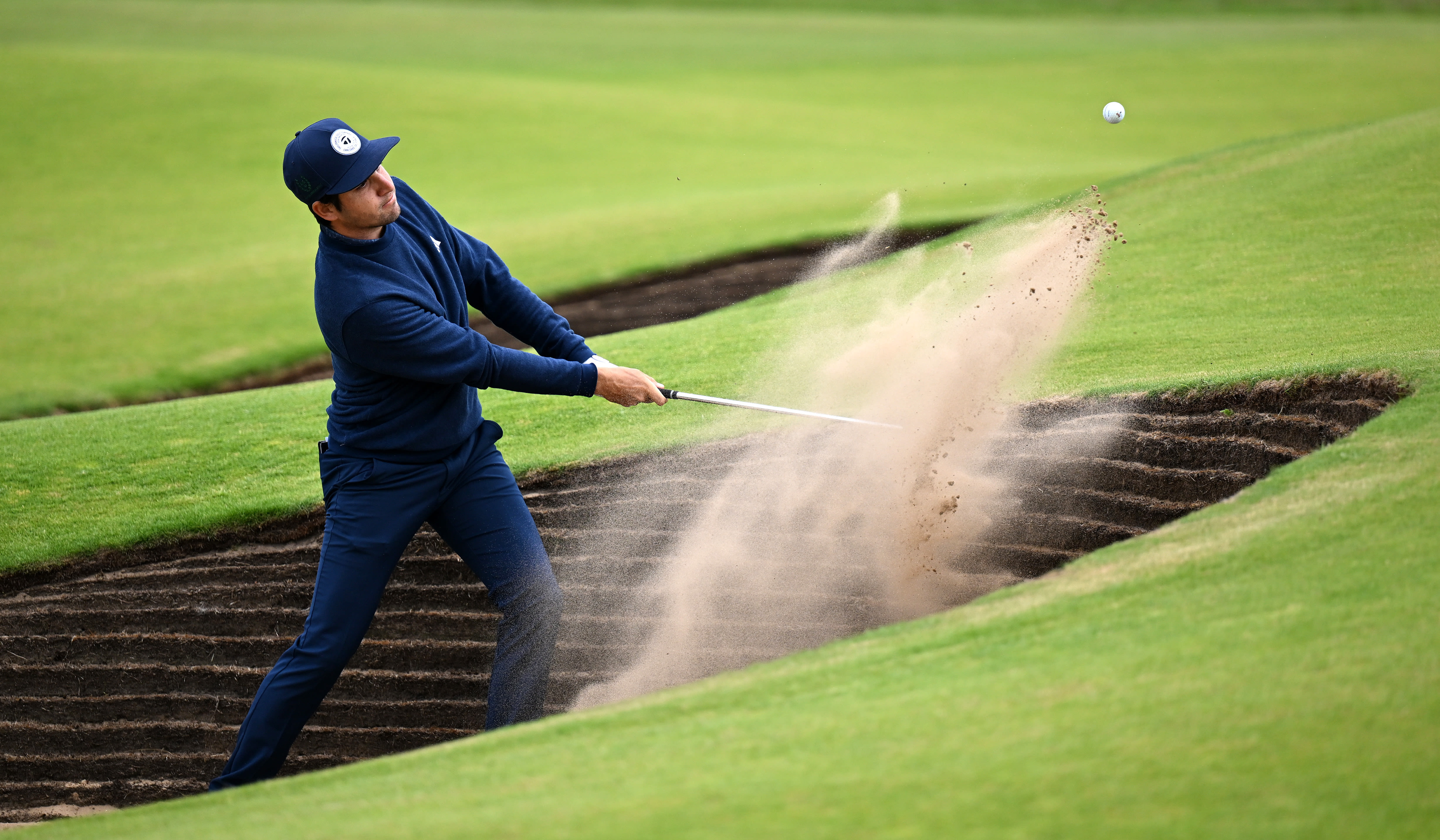 Mateo Fernandez de Oliveira competes at The 151st Open at Royal Liverpool