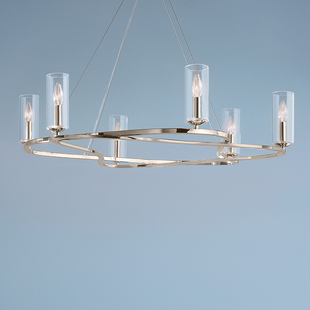 Harpin 37.75" 6 Light Chandelier Nickel | Kichler Lighting