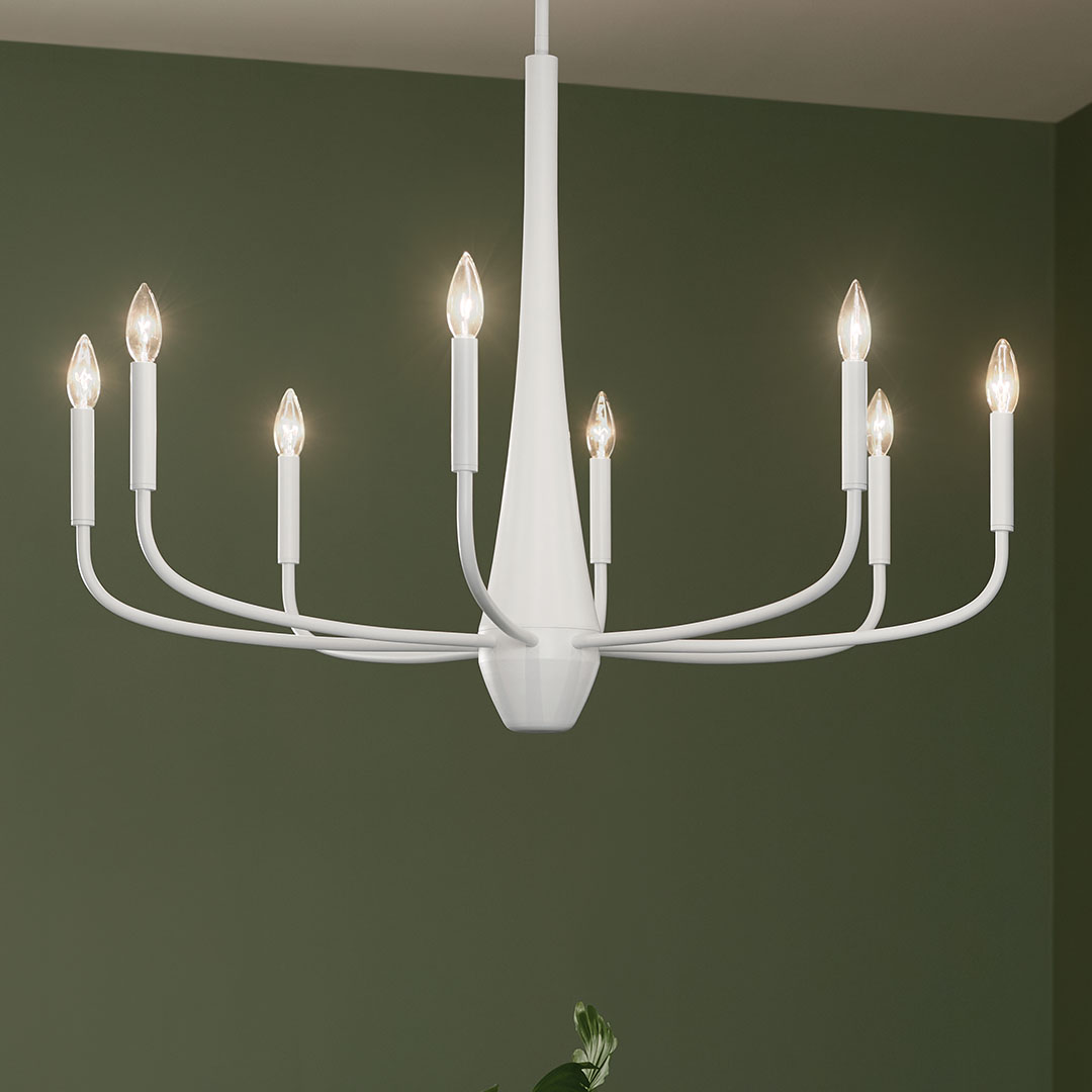 Deela 36" 8 Light Chandelier in White | Kichler Lighting