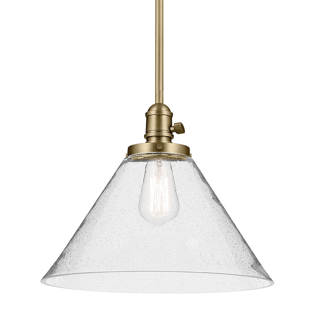 Avery 11.75" Pendant Seeded Glass Brass | Kichler Lighting