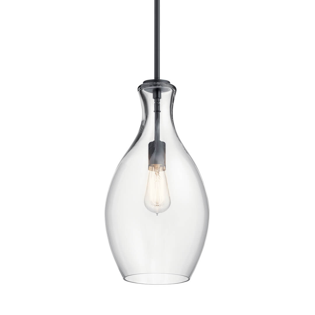 Everly™ 17.75" Pendant Clear Glass Black | Kichler Lighting