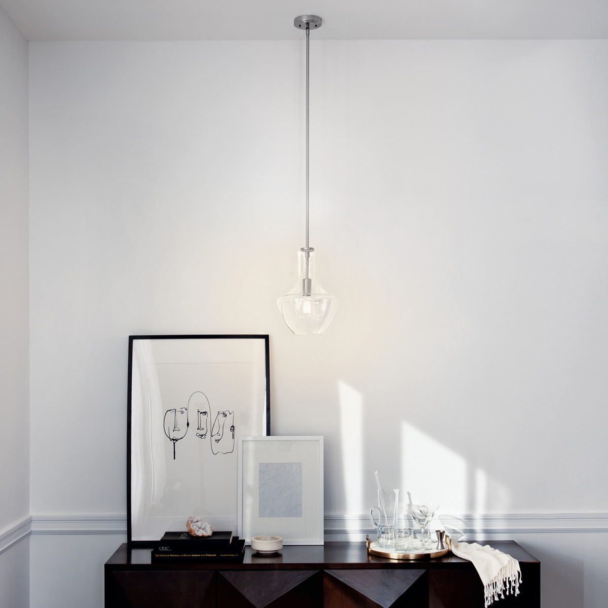 Everly 15.25" Pendant Seeded Glass Nickel | Kichler Lighting