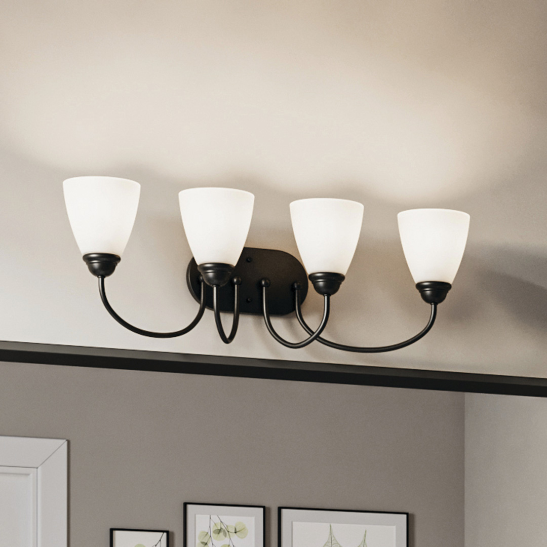 Jolie 4-Light Vanity Light in Black | Kichler Lighting