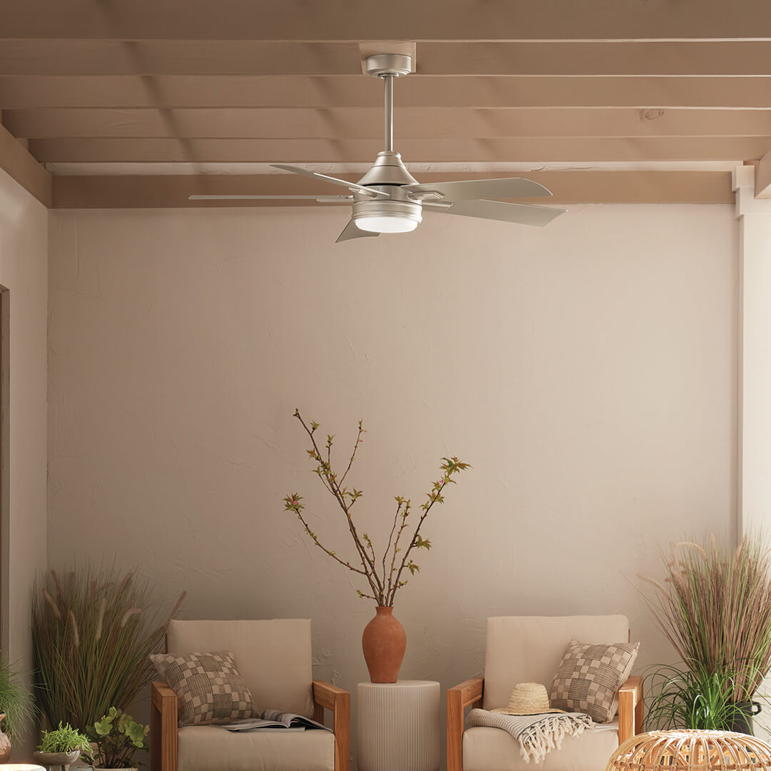 52" Tide Weather+ Ceiling Fan Nickel | Kichler Lighting