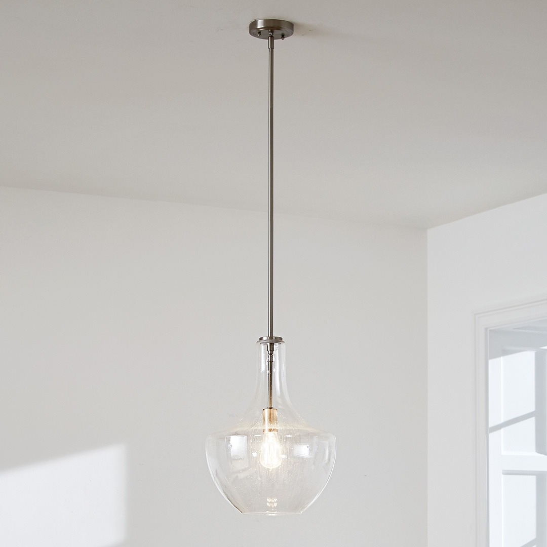 19.75" Everly Pendant Seeded Glass Nickel | Kichler Lighting