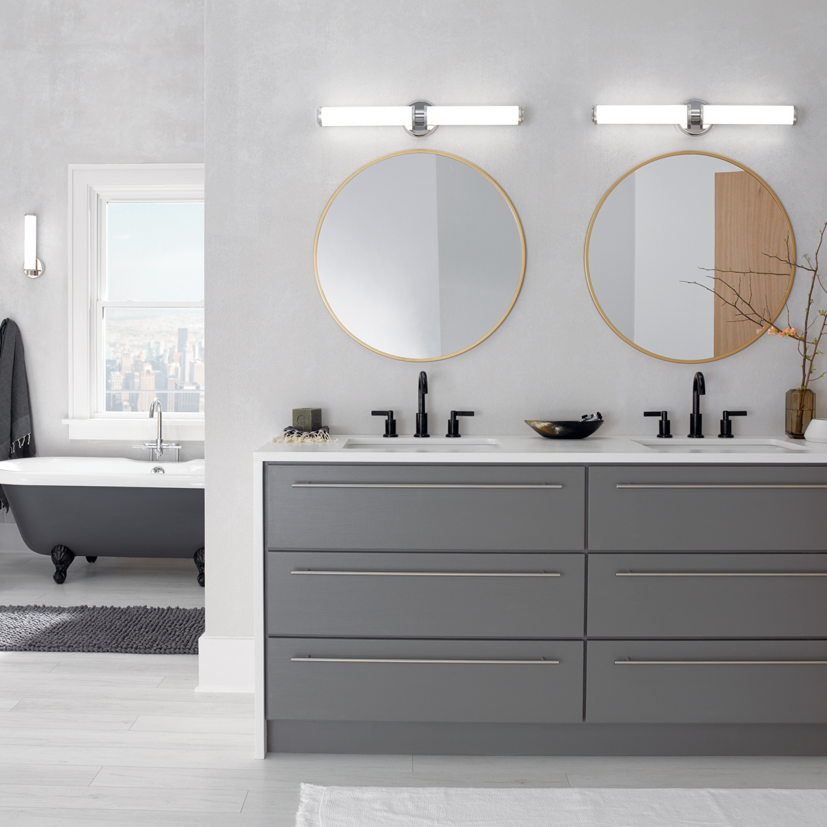 Indeco 27" LED Linear Vanity Light Brass | Kichler Lighting