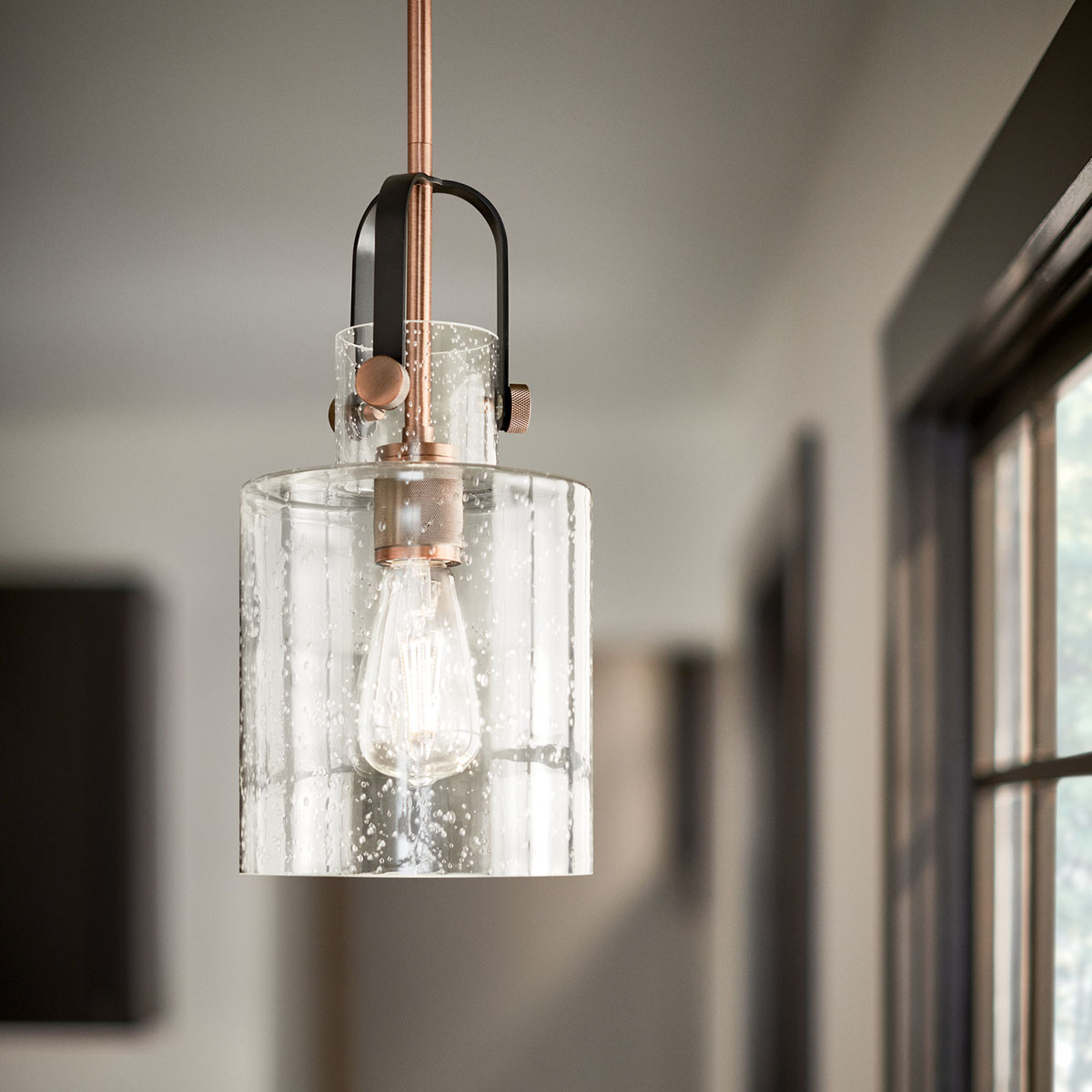 Kitner 1 Light Pendant Black and Copper | Kichler Lighting