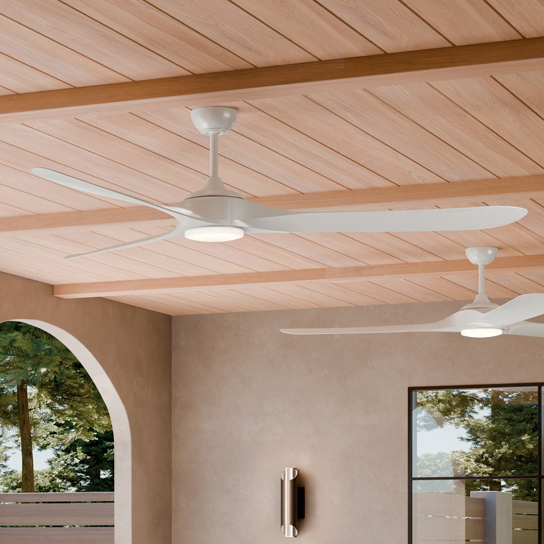80" Mylo Weather+ Ceiling Fan in White | Kichler Lighting