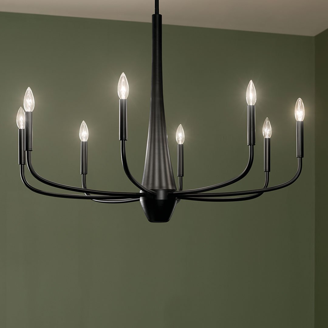 Deela 36" 8 Light Chandelier in Black | Kichler Lighting