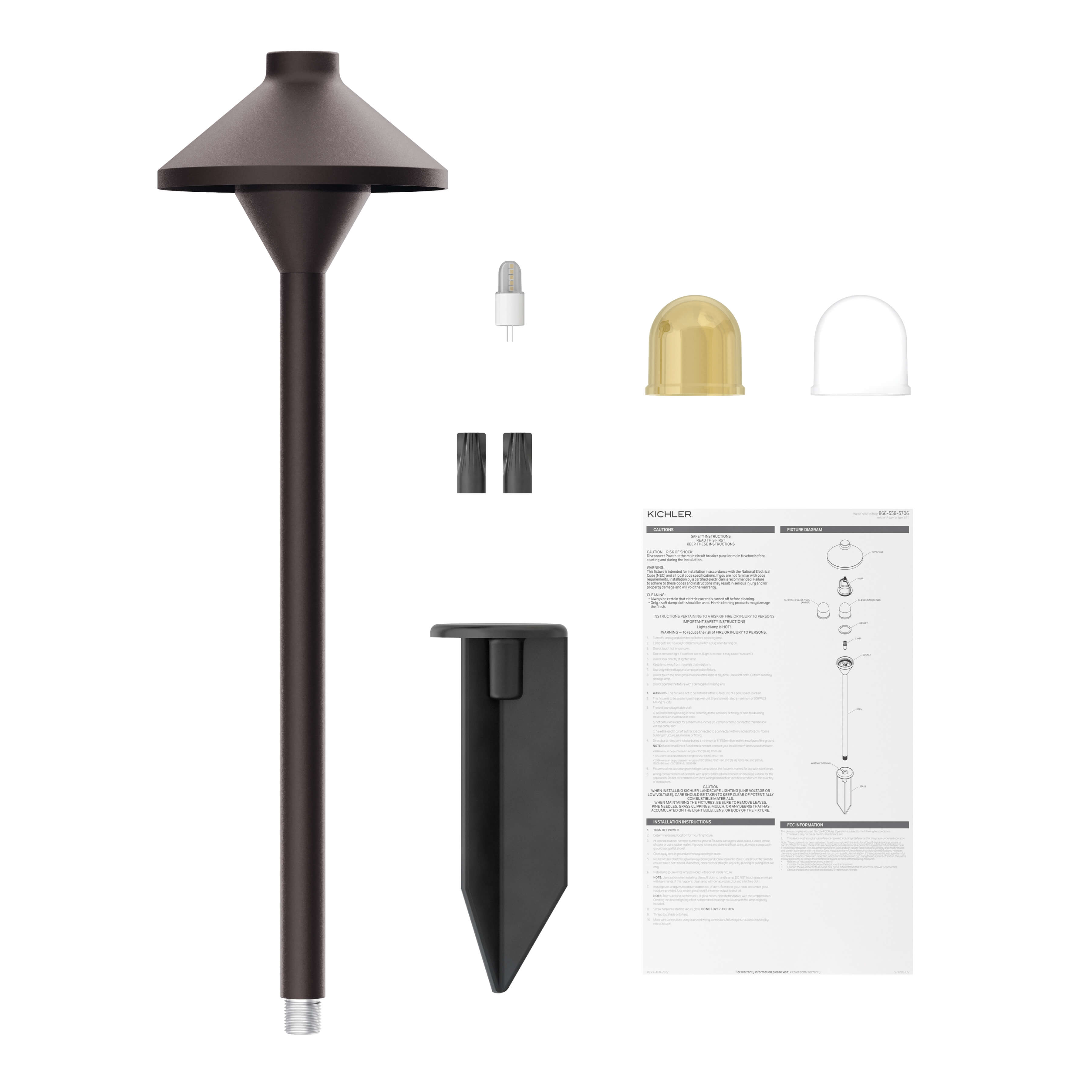 12V Adjustable LED Path Light Kit Bronze | Kichler Lighting