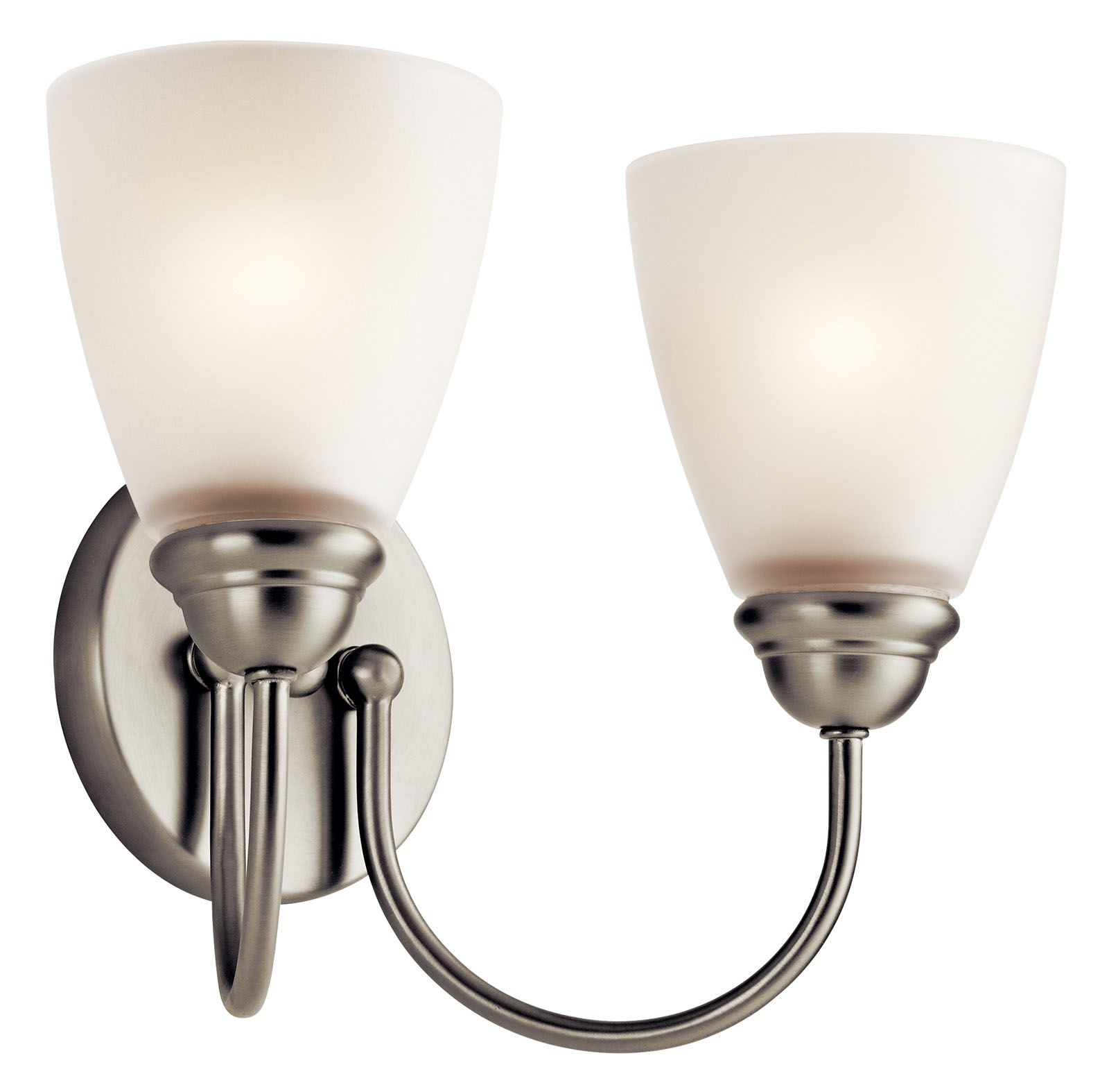 Jolie 13" 2 Light Vanity Light in Nickel | Kichler Lighting