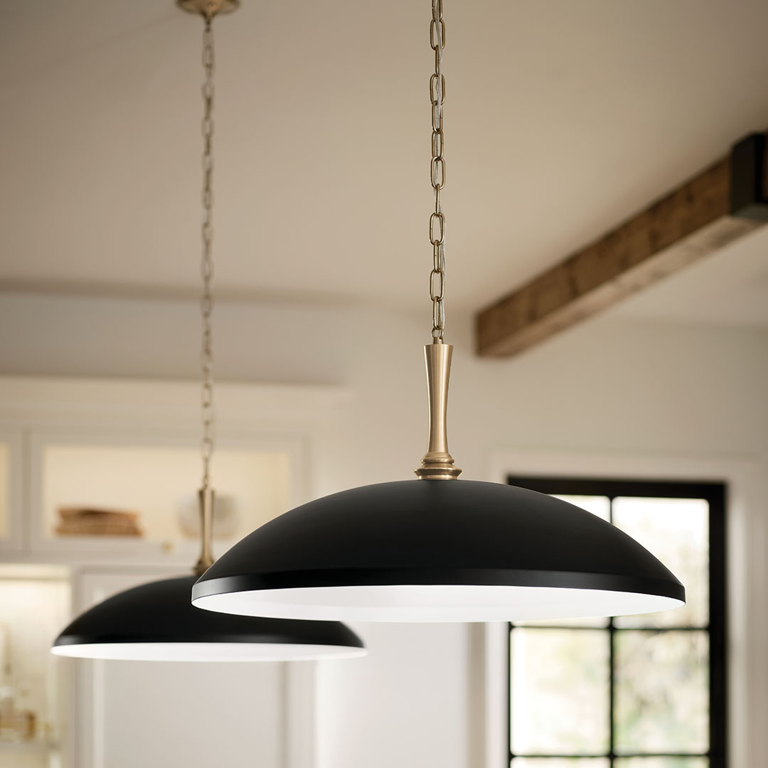 Delarosa 20" 1 Light Pendant in Black | Kichler Lighting