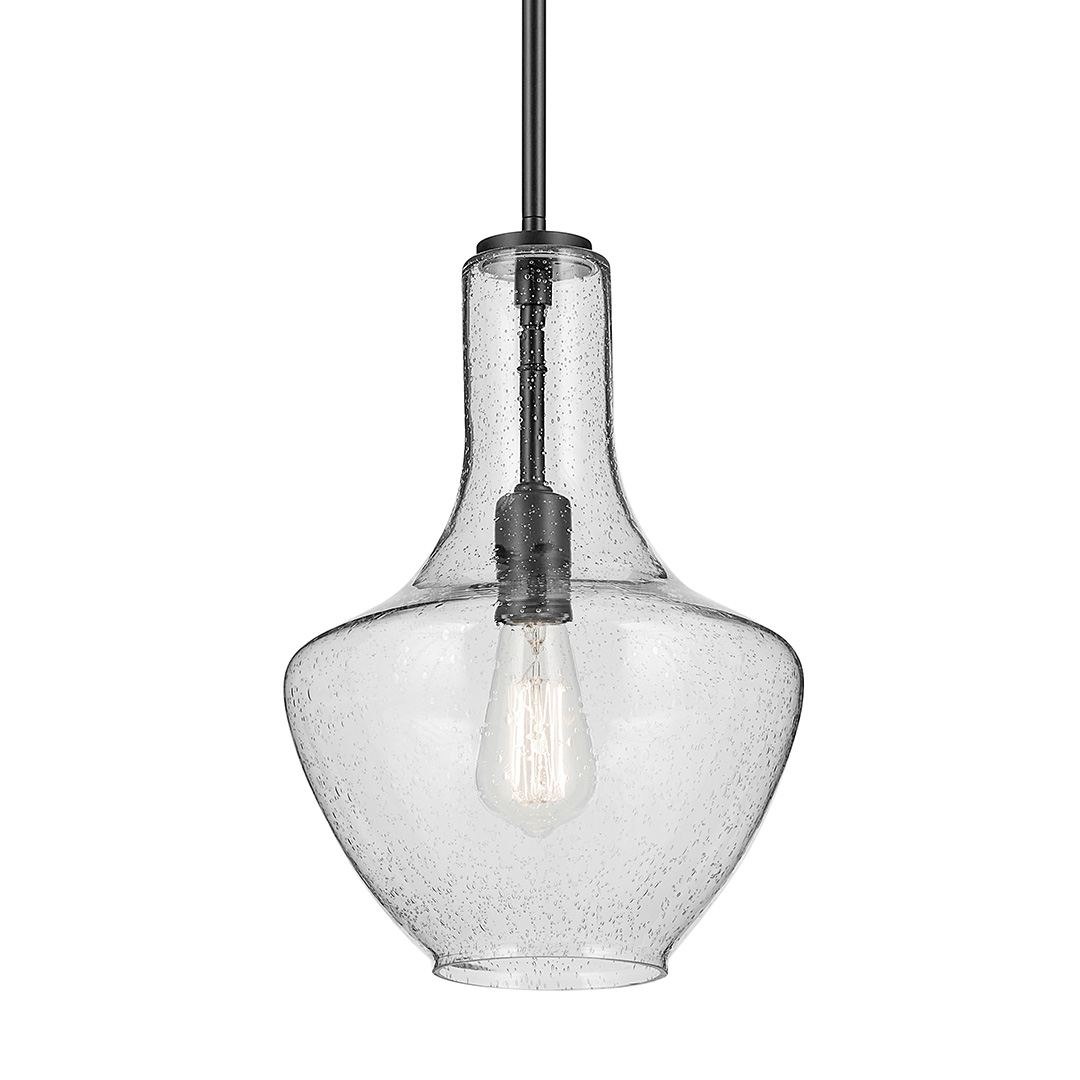 Everly 15" Pendant Seeded Glass - Black | Kichler Lighting