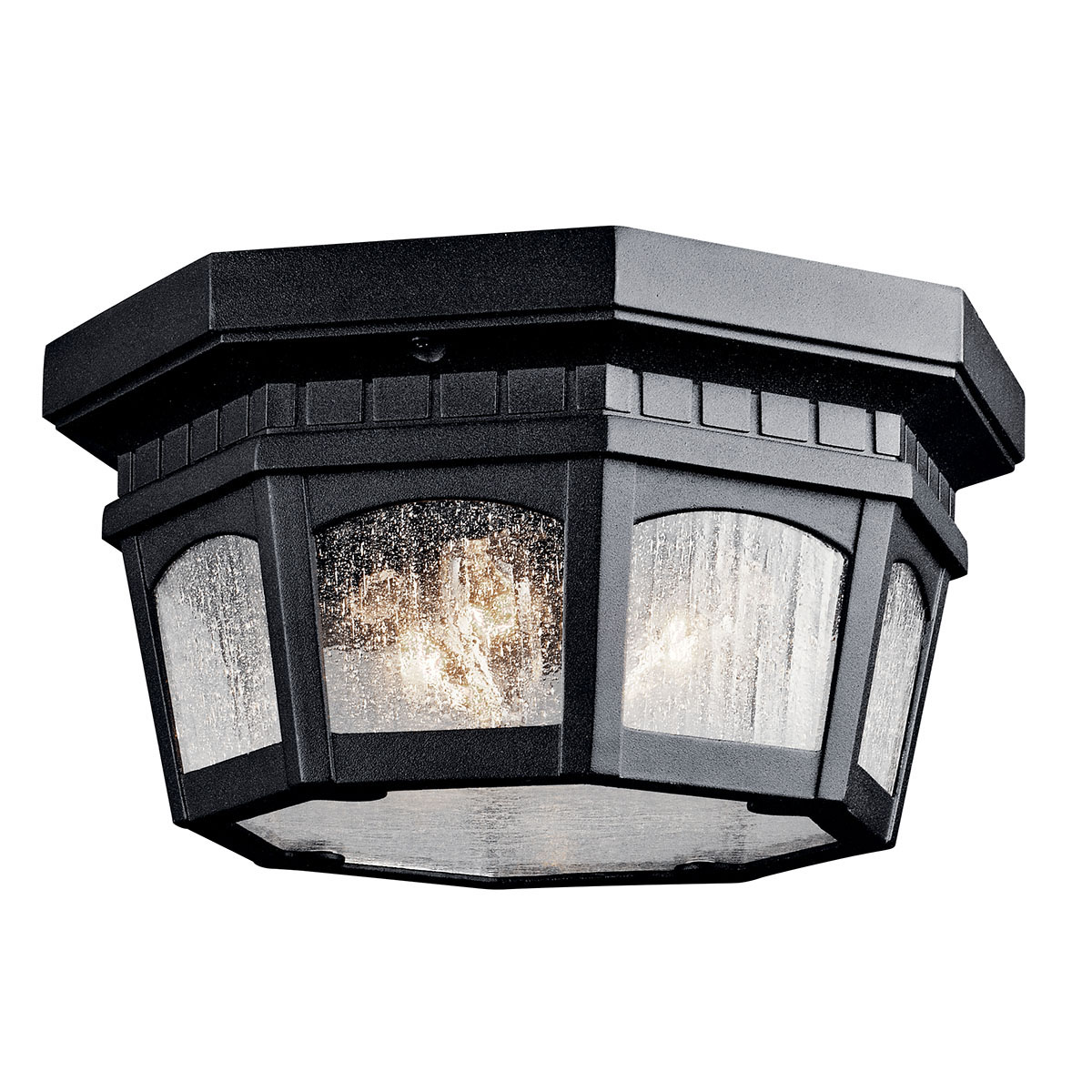 Courtyard 3 Light Flush Mount Black | Kichler Lighting