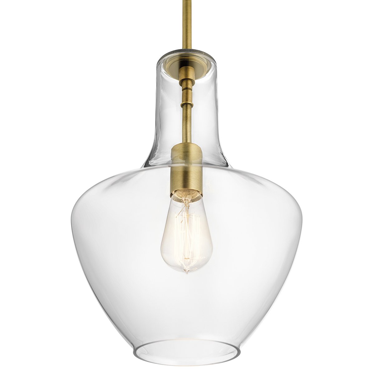 Everly 15" Pendant Clear Glass - Brass | Kichler Lighting