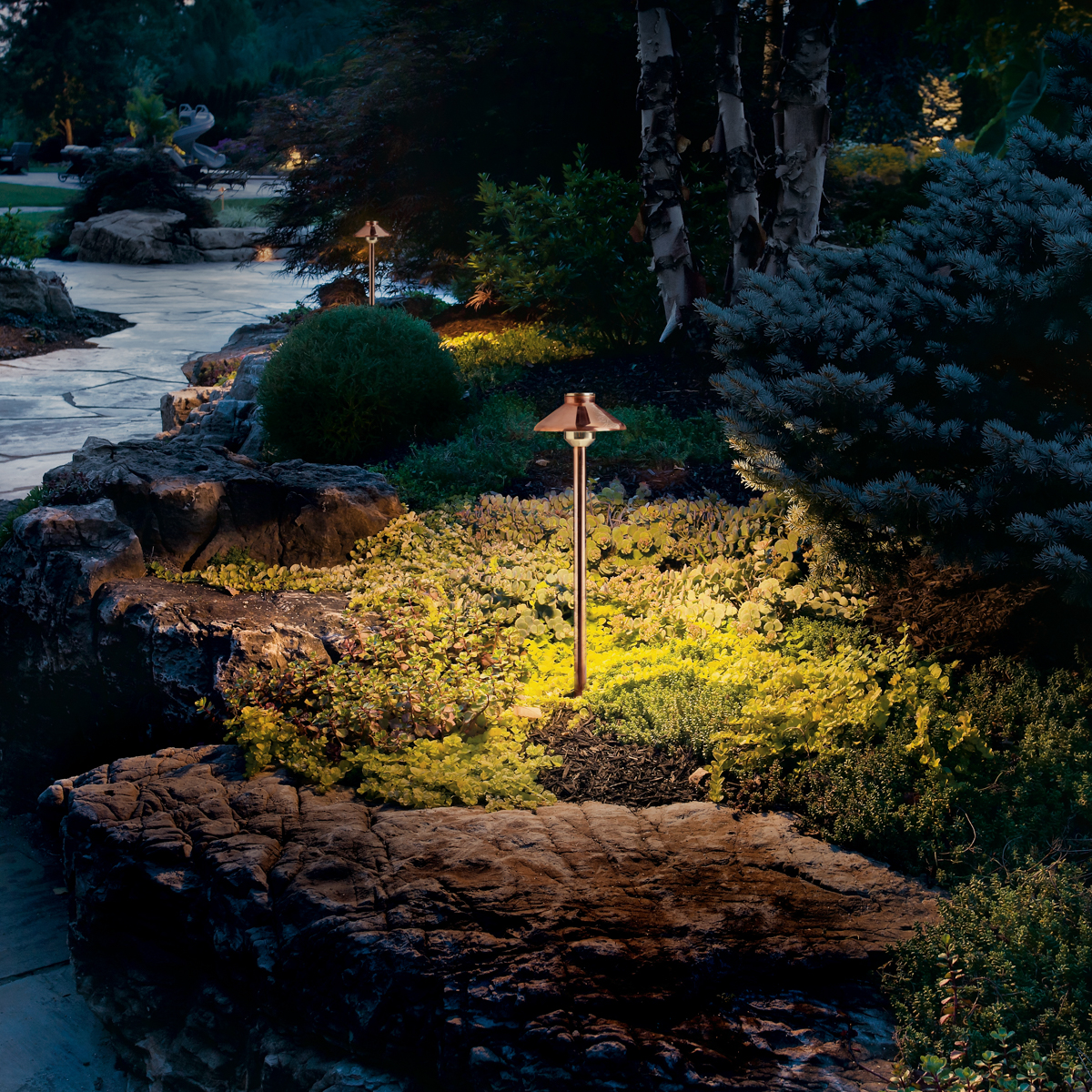 Stepped Dome 12V 2700K Path Light Copper | Kichler Lighting