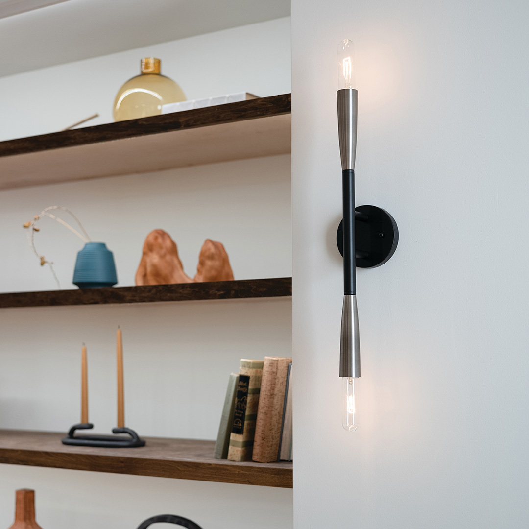 Branches 2 Light Wall Sconce Black | Kichler Lighting