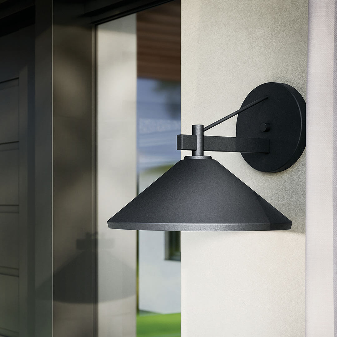 Ripley 12" 1-Light Wall Light in Black | Kichler Lighting