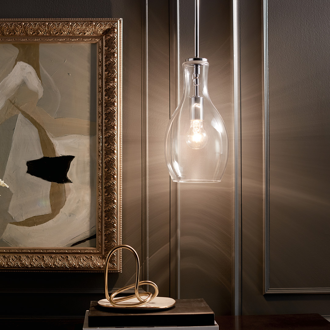 Everly 13.75" Pendant Clear Glass Chrome | Kichler Lighting