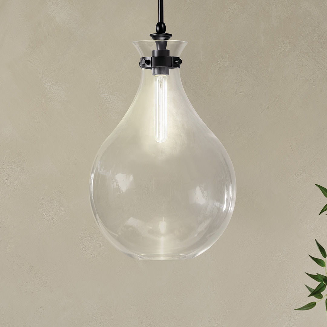 Laria 14" 1 Light Pendant in Black | Kichler Lighting