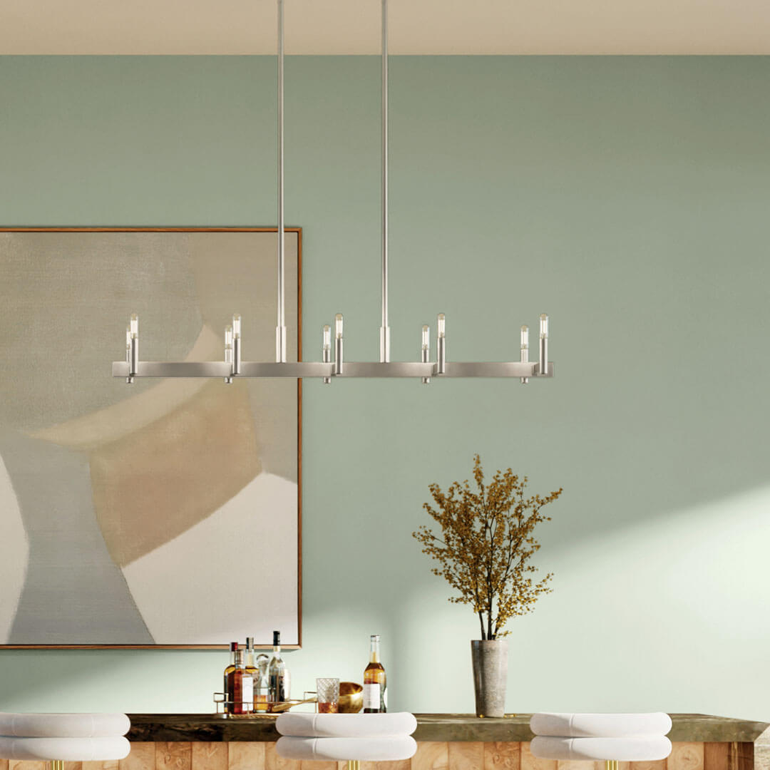 Erzo 10 Light Linear Chandelier Nickel | Kichler Lighting