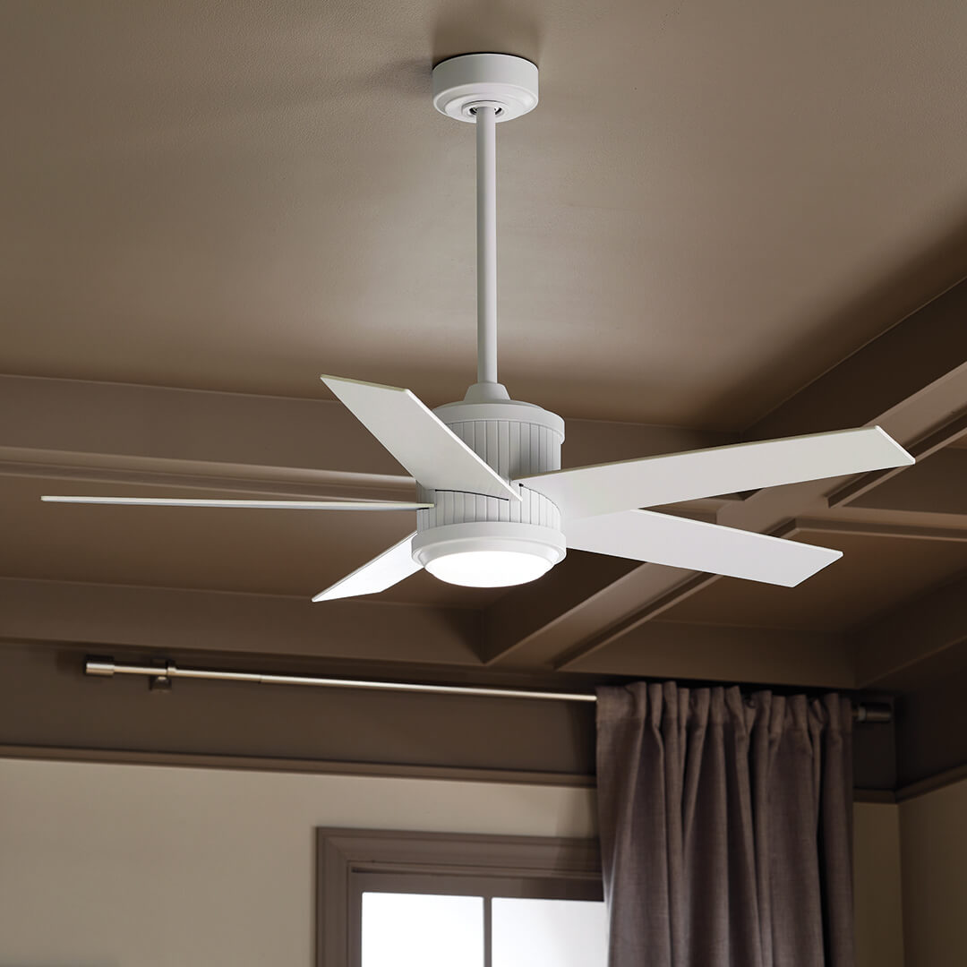 48" Brahm 5 Blade Ceiling Fan Matte White | Kichler Lighting