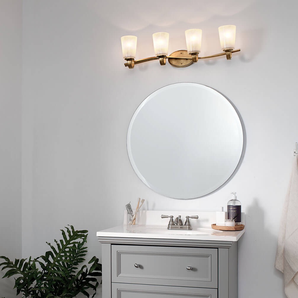 Oxby 4 Light Vanity Light Painted Brass | Kichler Lighting