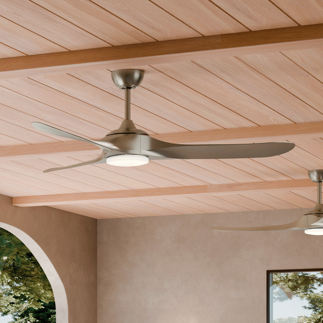 60" Mylo Weather+ Ceiling Fan in Nickel | Kichler Lighting