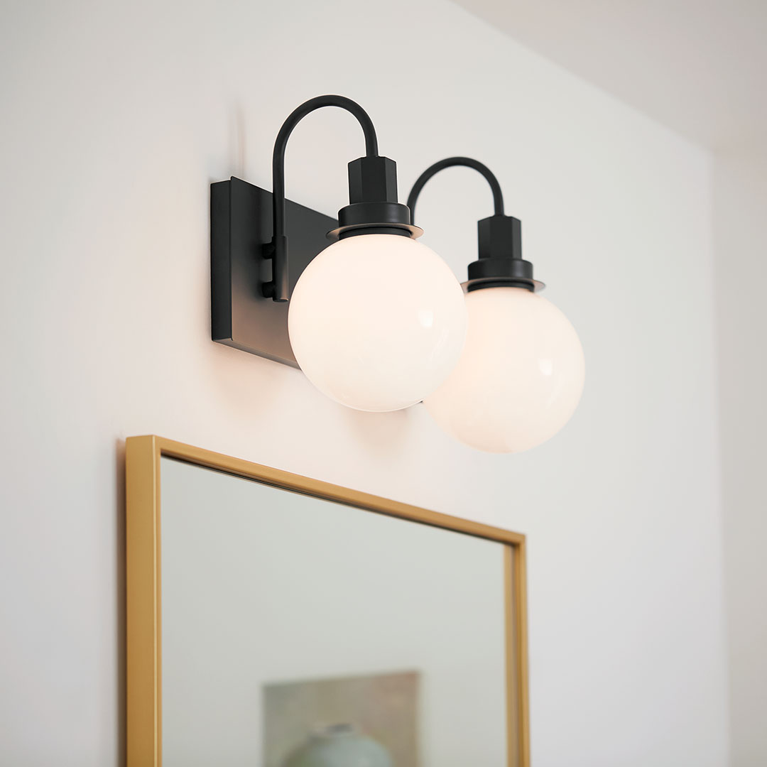 Hex 14.25" 2 Light Vanity in Black | Kichler Lighting