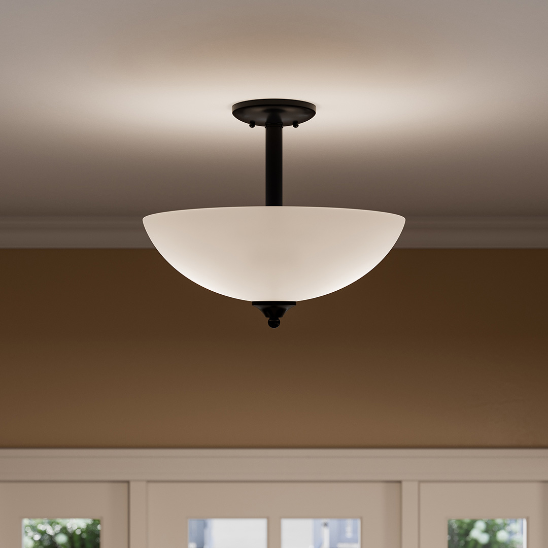 Jolie 2-Light Pendant Semi Flush Black | Kichler Lighting