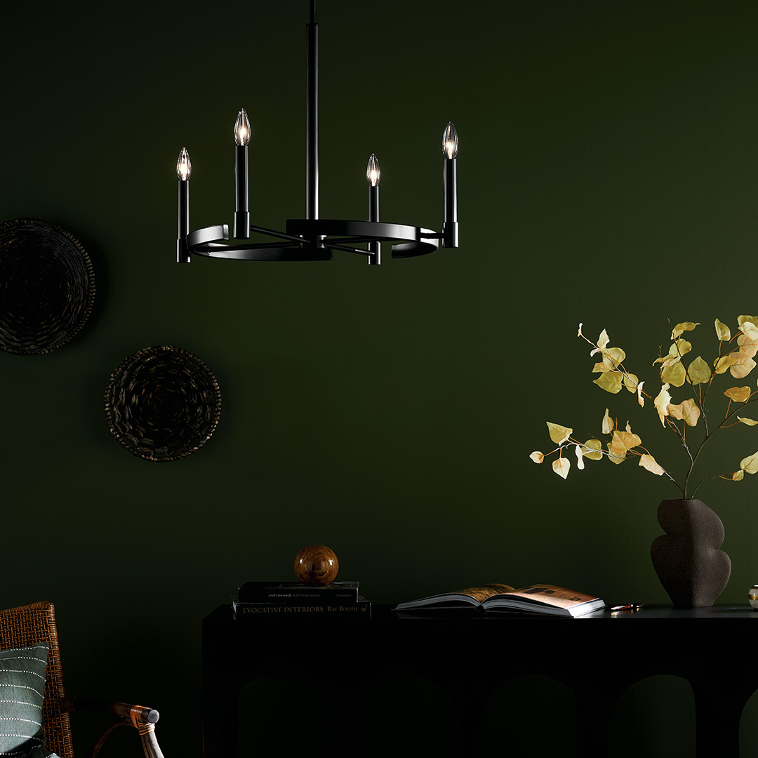 Tolani 20.25" 4-Light Chandelier in Black | Kichler Lighting