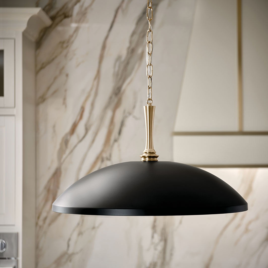 Delarosa 24" 1 Light Pendant in Black | Kichler Lighting