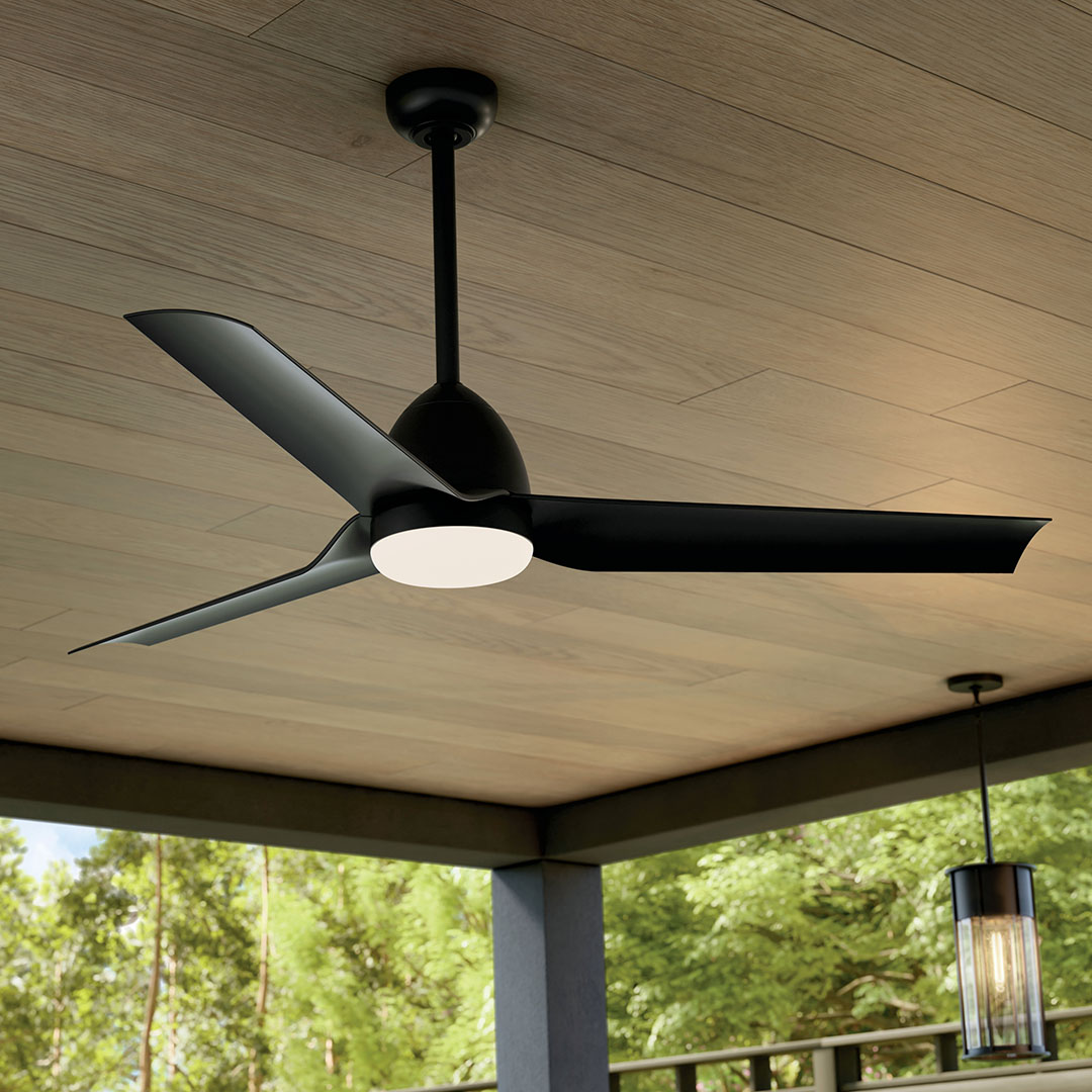 54" Fit Ceiling Fan in Satin Black | Kichler Lighting