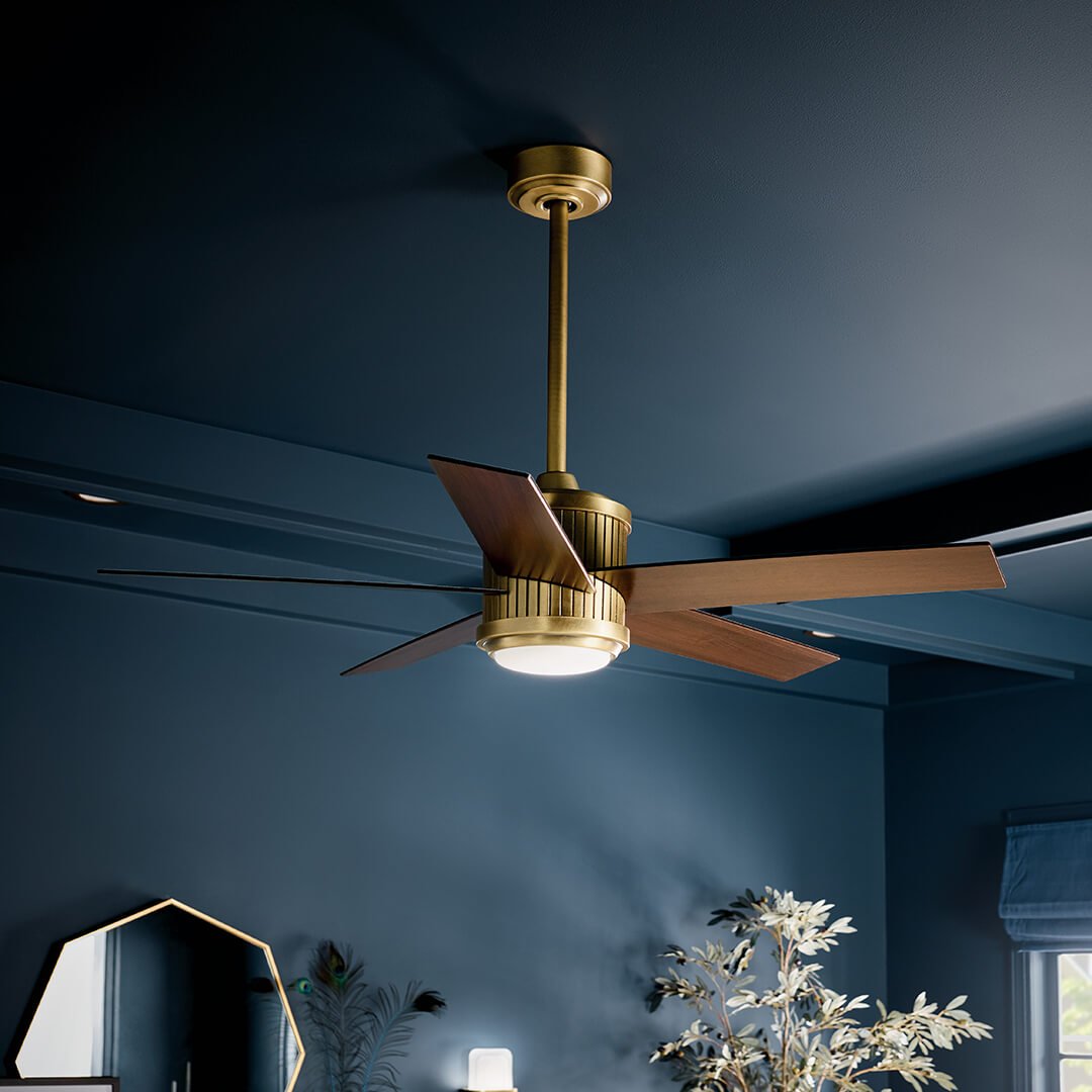 48" Brahm 5 Blade Ceiling Fan Brass | Kichler Lighting
