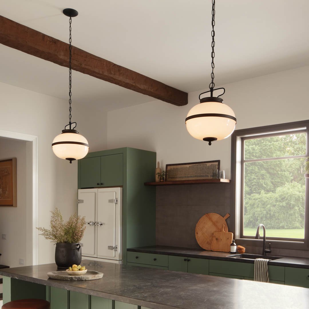 Opal 2 Light Pendant in Textured Black | Kichler Lighting