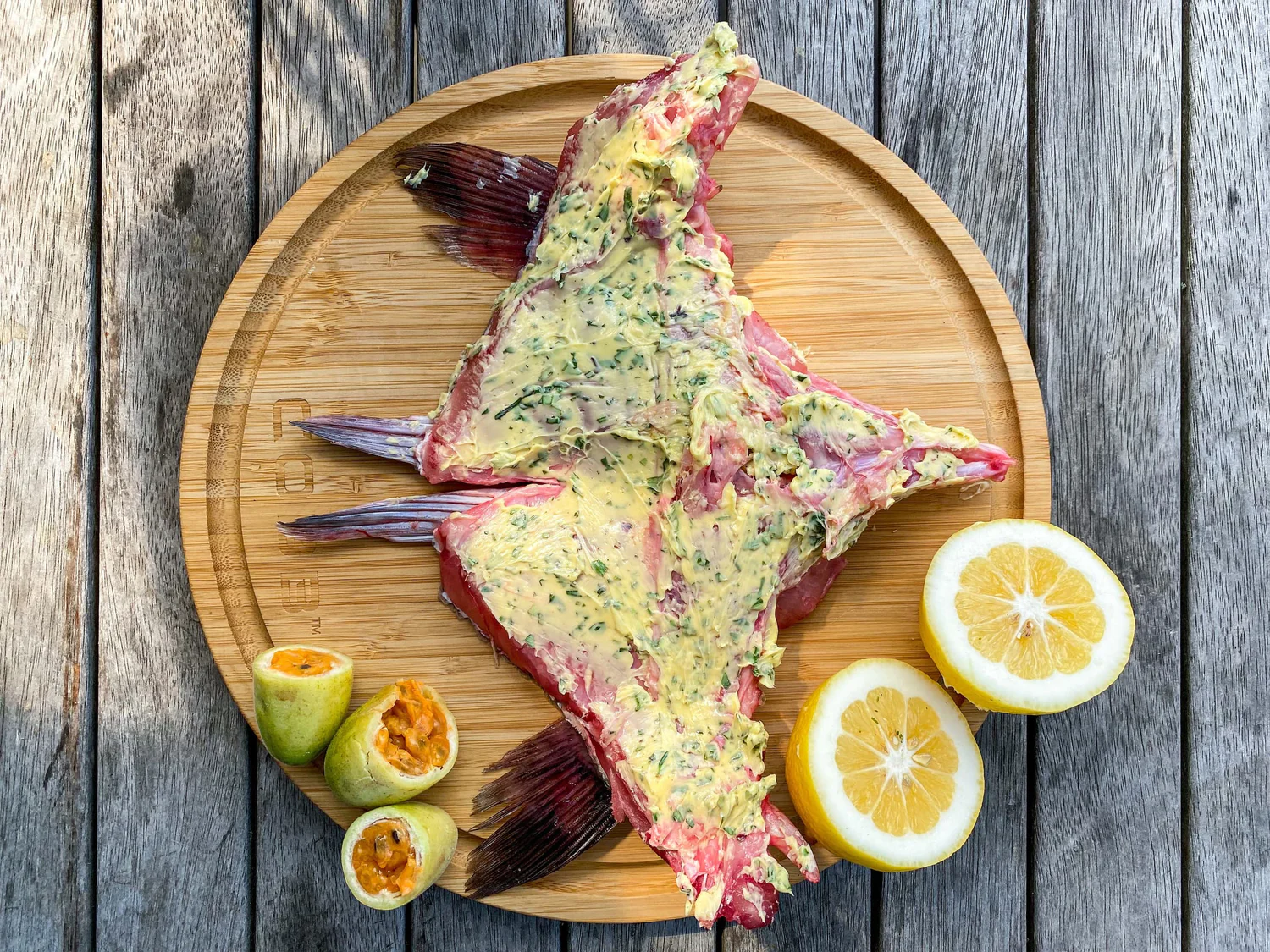 Bushbuck Bites: Hāpuka Collar with Wild Passionfruit Dressing