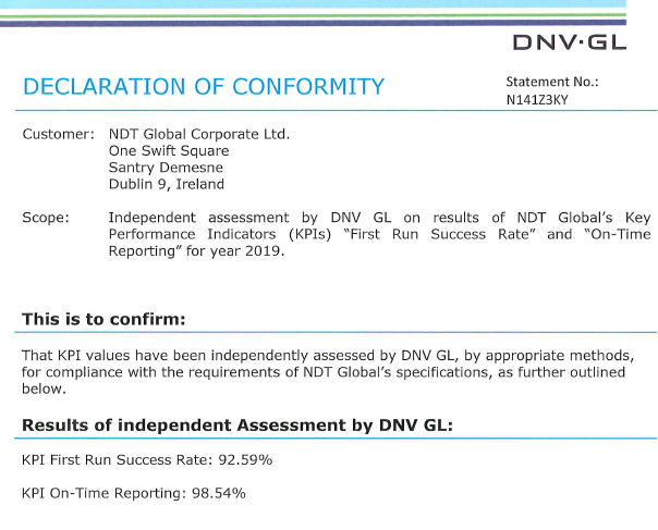 KPI Assessment by DNV GL 2019 | NDT Global