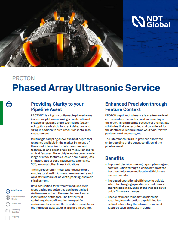 PROTON™ Phased Array Ultrasonic Service Flyer | NDT Global