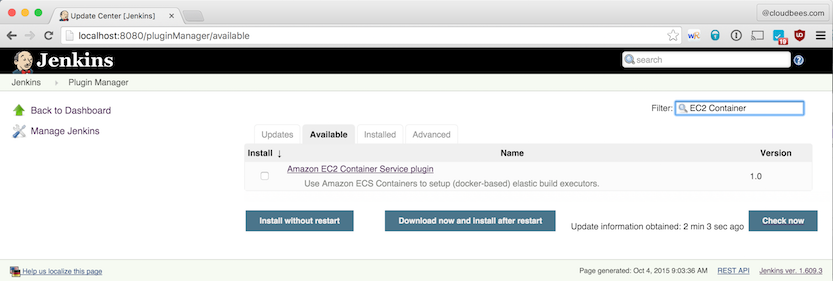 Using Amazon EC2 Container Service with Jenkins