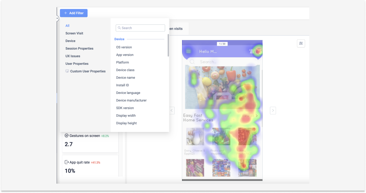 Heatmap Analytics Tool for Flutter Apps: UXCam