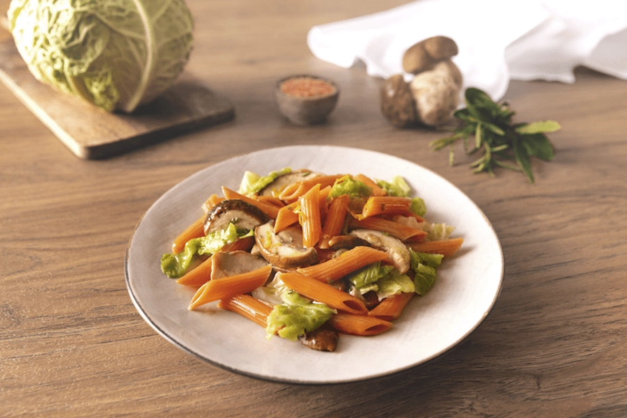 Penne Rigate Integrale mit sautierten Pilzen und Kohl | Barilla