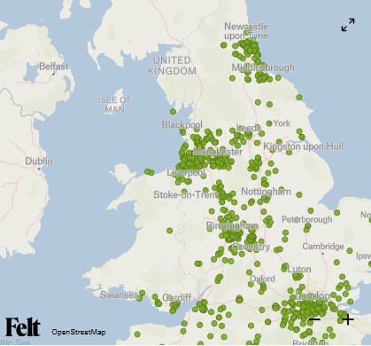 Jubilee Pledge map for schools