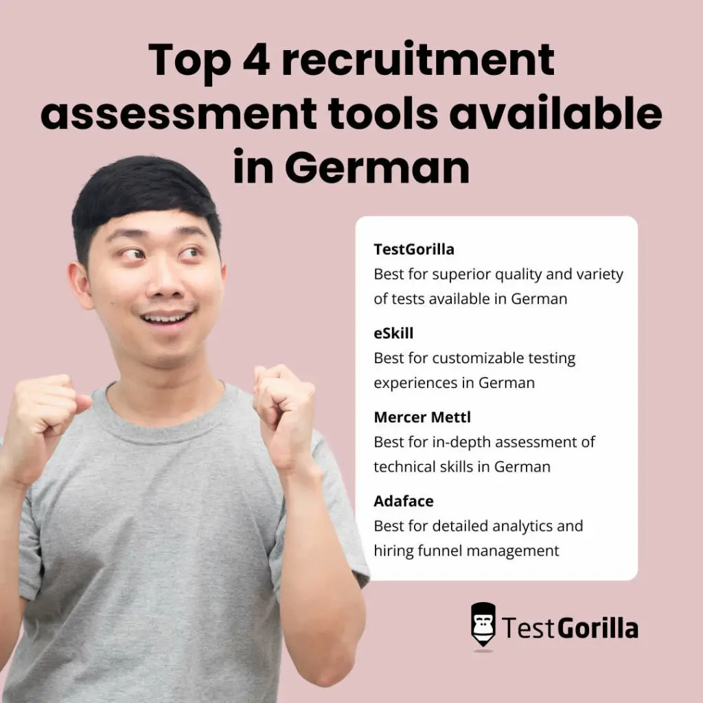 Top 4 recruitment assessment tools available in German - TG