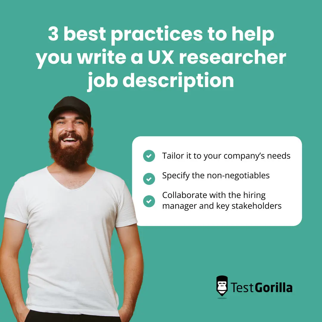 Writing a UX researcher job description plus template - TG