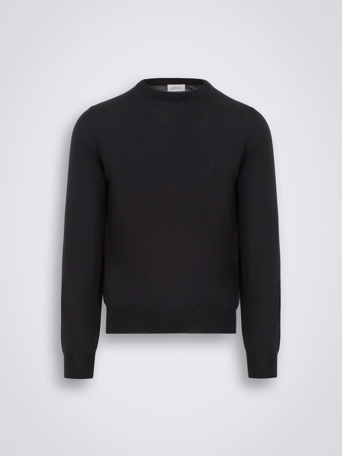 Essential charcoal grey wool, cashmere and silk crewneck sweater
