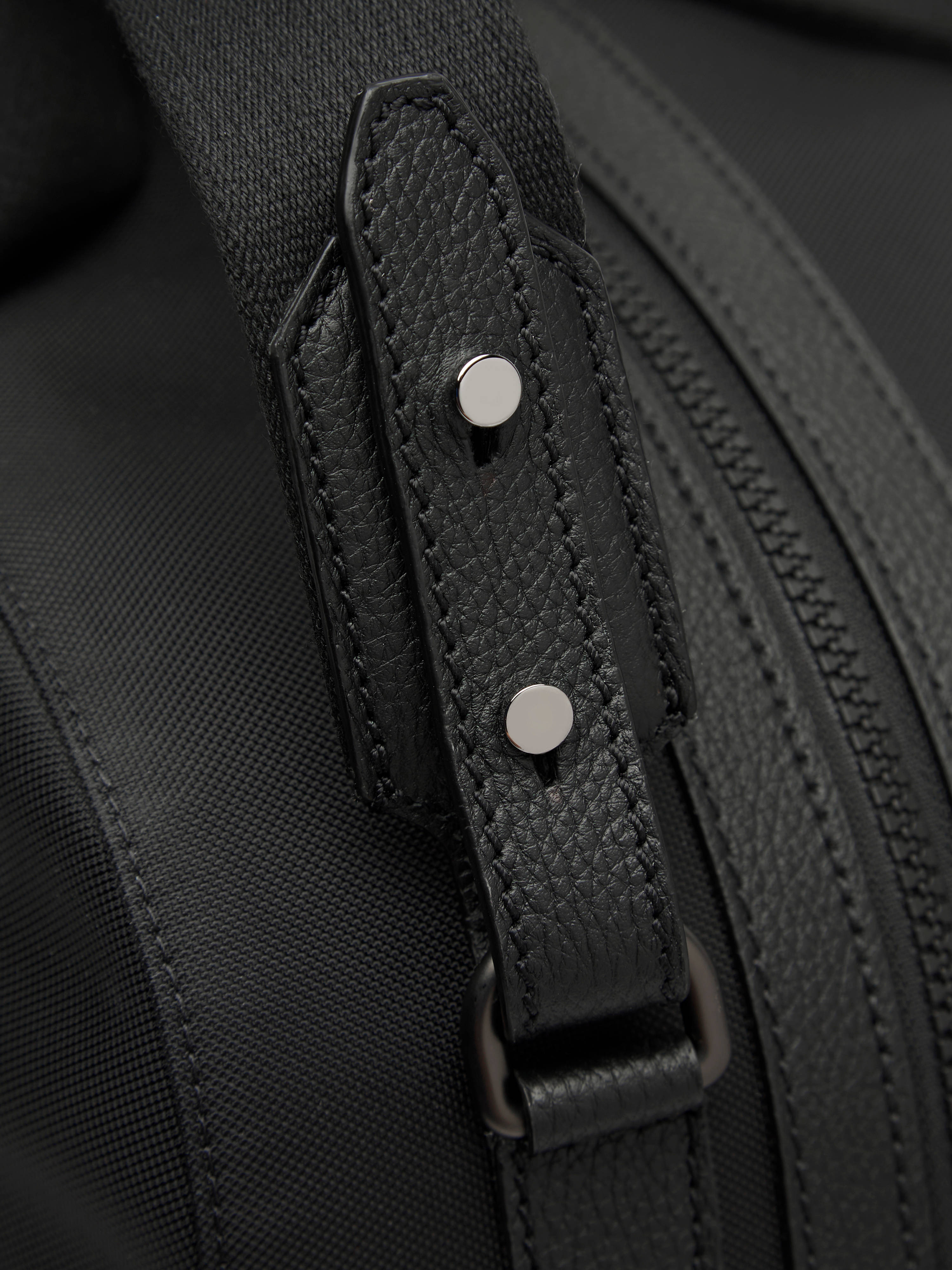 Black Nylon And Grained Leather Travel Tote Brioni® Gb Official Store
