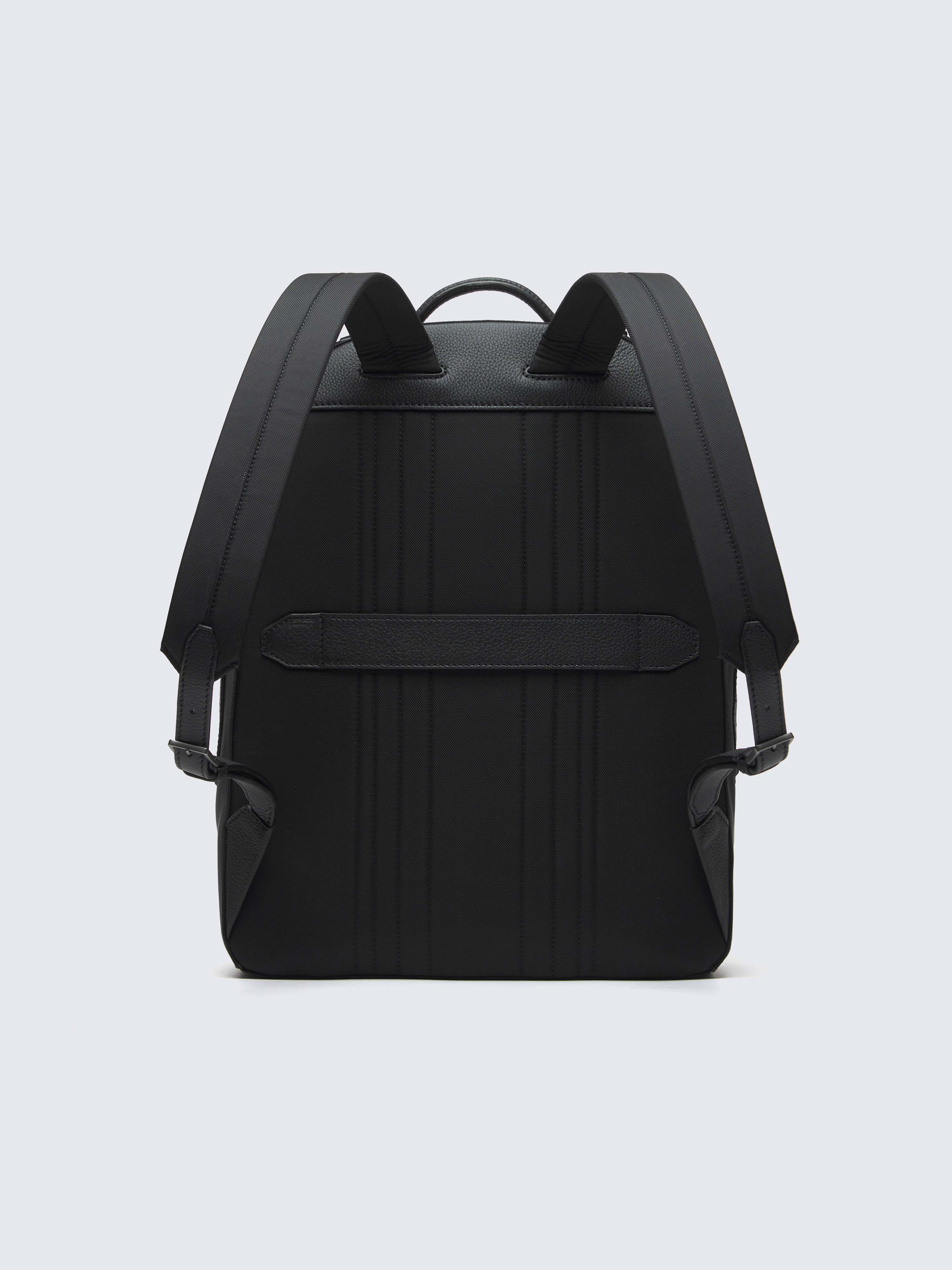 Black Nylon And Grained Leather Backpack Brioni® Ma Official Store